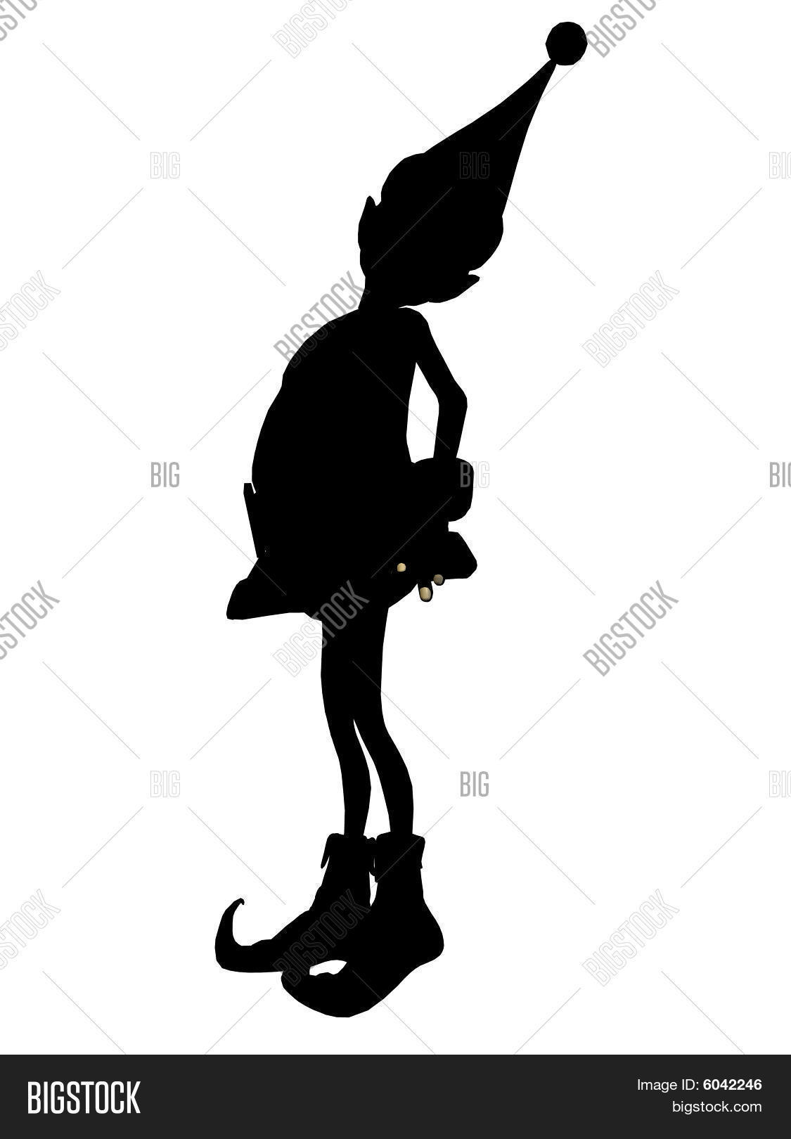 Christmas Elf Silhouette Image & Photo | Bigstock