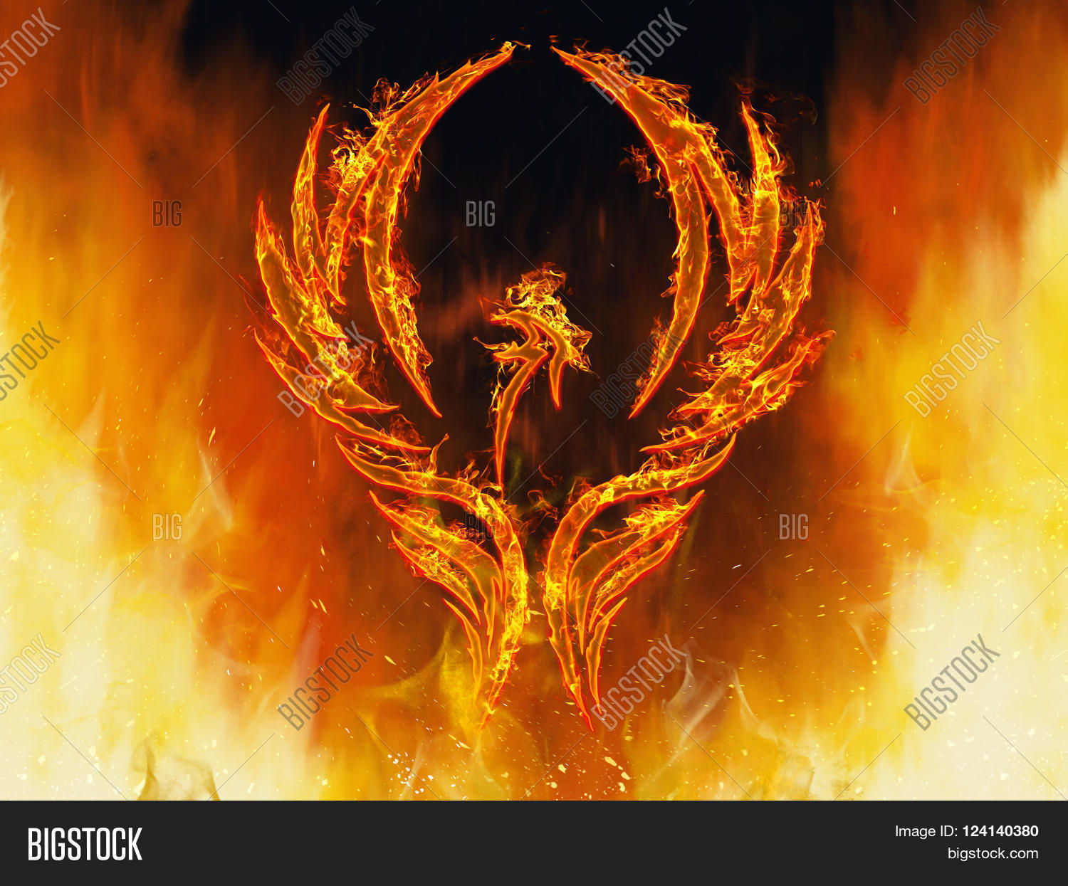 3d Render Phoenix Bird Flames Wings Image & Photo | Bigstock