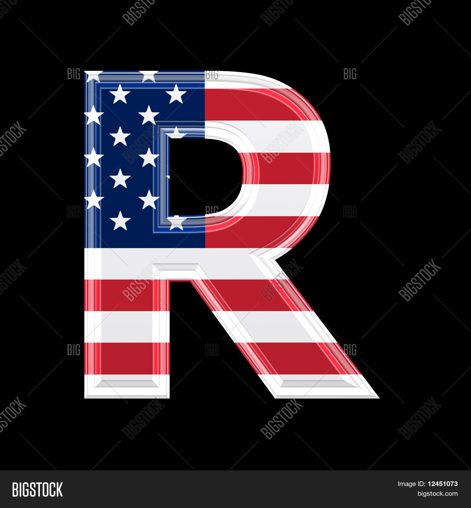 3d Letter American Flag Texture - R Image & Photo | Bigstock