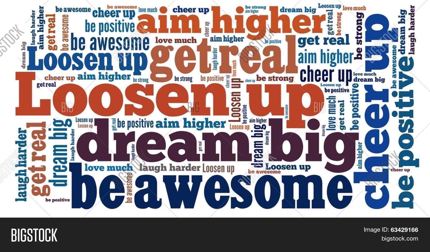 Positive attitude in word collage Stock Photo & Stock Images | Bigstock