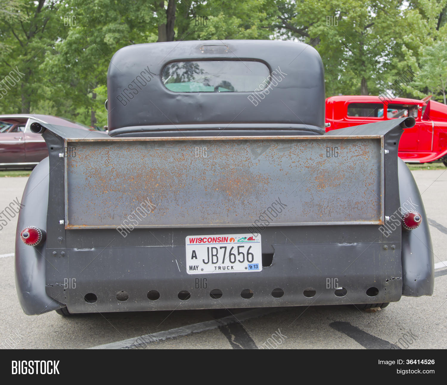Old Black Chevy Pickup Truck Rear Image & Photo | Bigstock