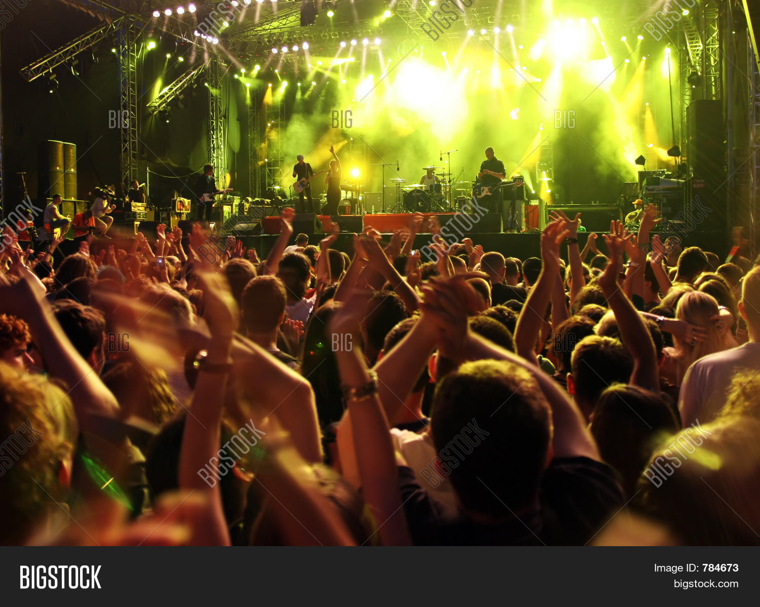 Crowd On Rock Concert Image & Photo | Bigstock