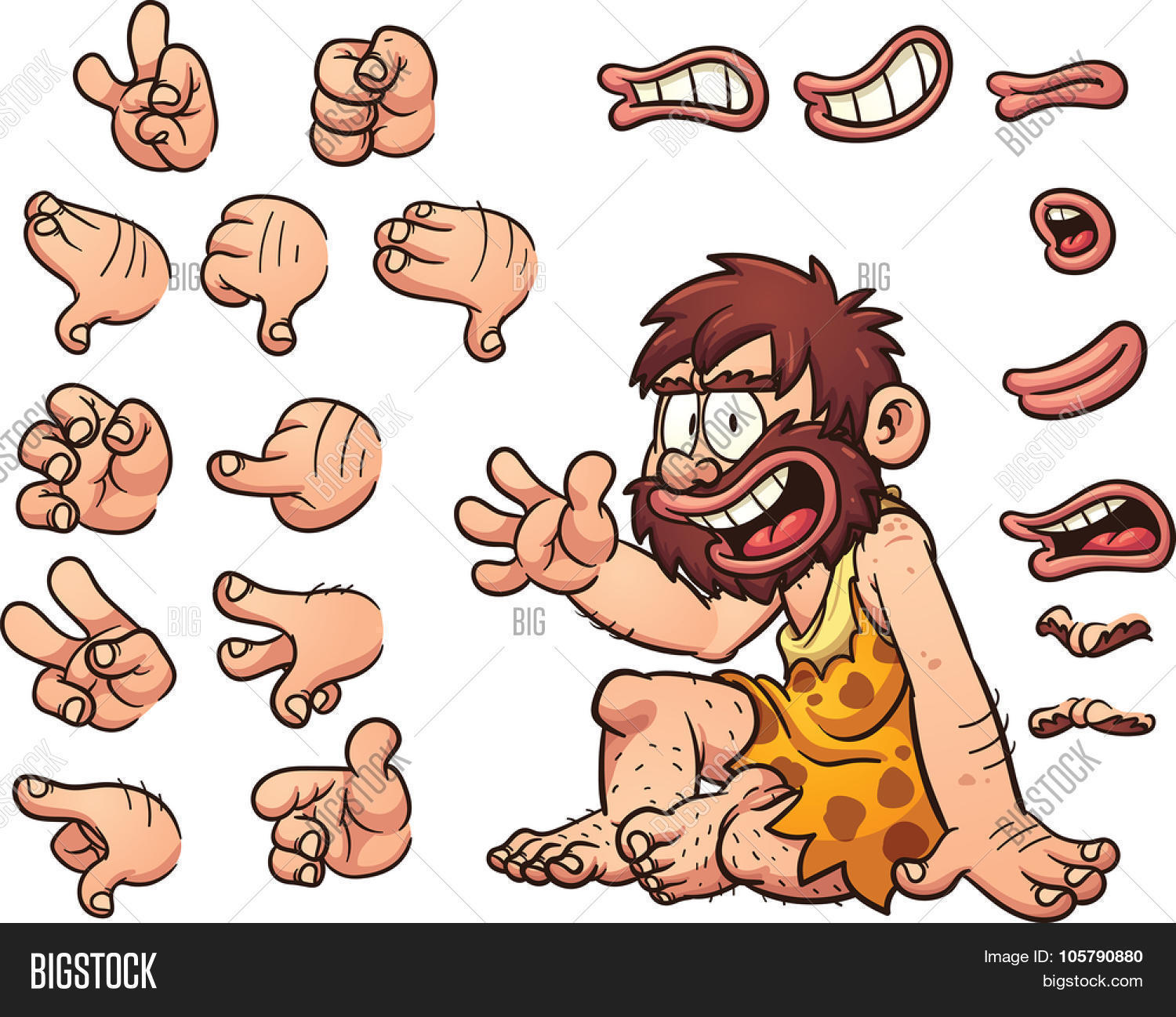Cartoon Caveman Ready Animation. Vector & Photo | Bigstock
