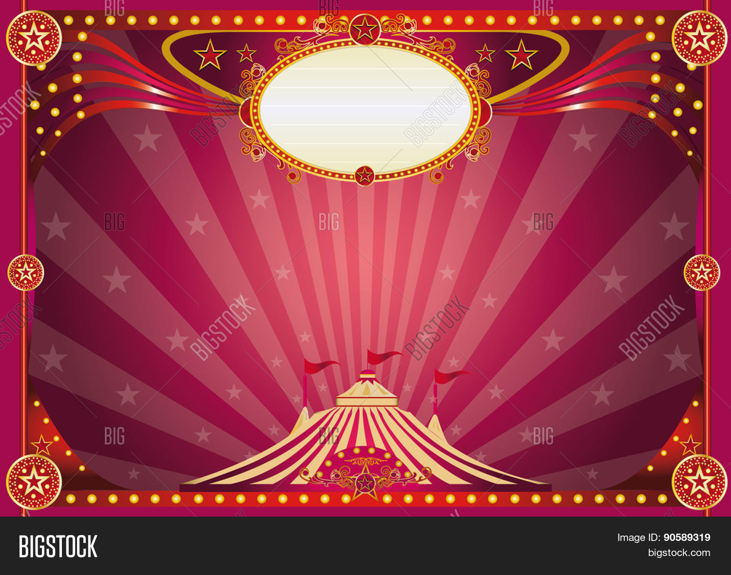 Horizontal Magic Circus Background Vector & Photo | Bigstock