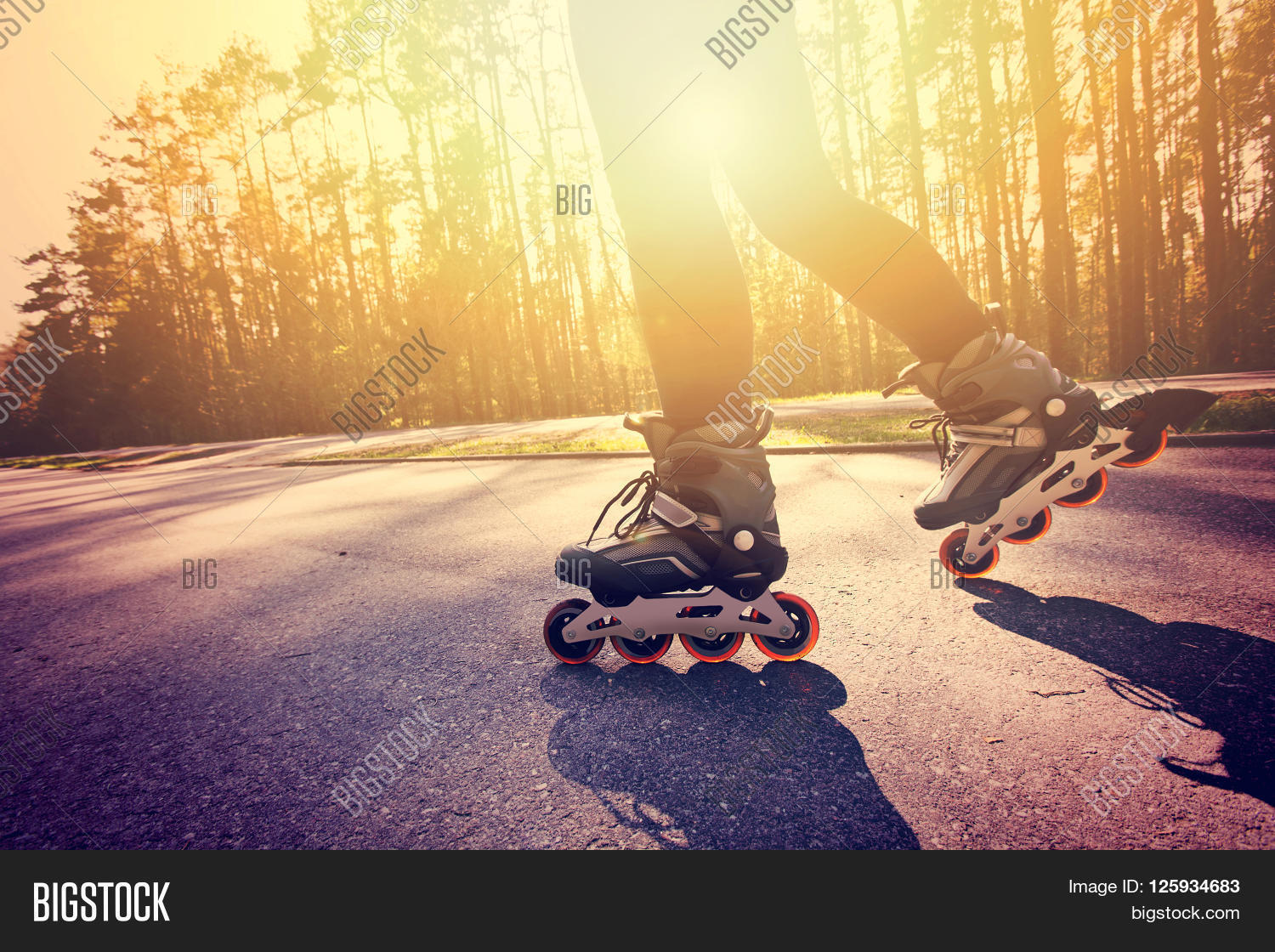 Teenage Girl On Roller Skates Image & Photo | Bigstock