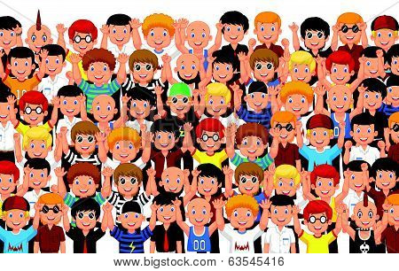 Crowd People Cartoon Cheering Vector & Photo | Bigstock