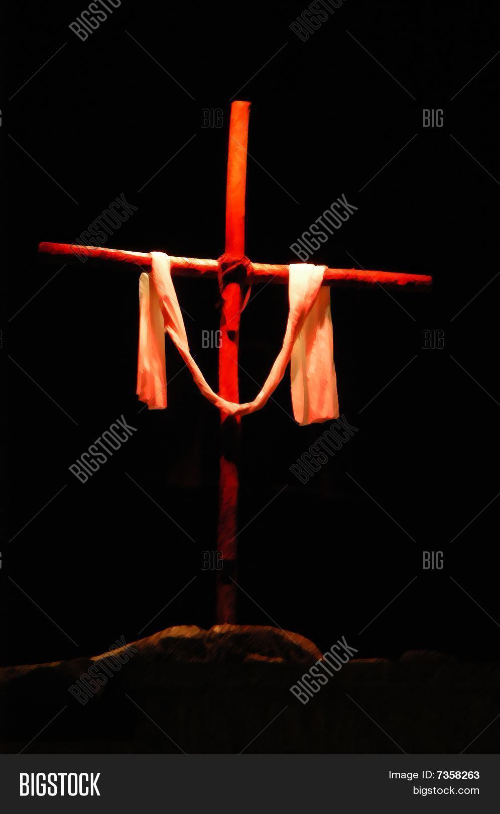 The cross with draped cloth in red hues Stock Photo & Stock Images ...