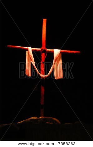 The cross with draped cloth in red hues Stock Photo & Stock Images ...