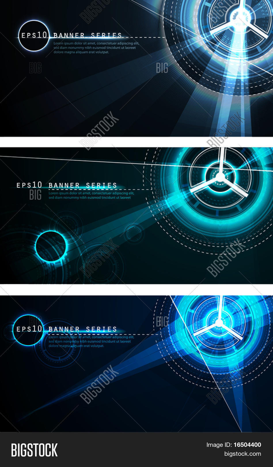 Futuristic Banner Set | Vector Science Fiction Series Stock Vector ...