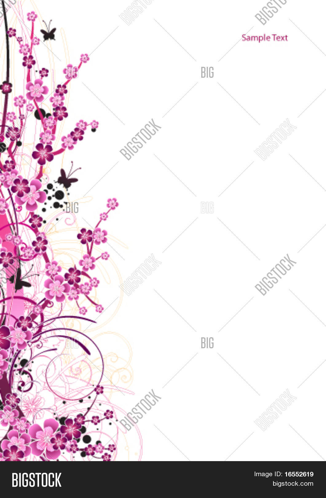 Flower border for design Stock Vector & Stock Photos | Bigstock