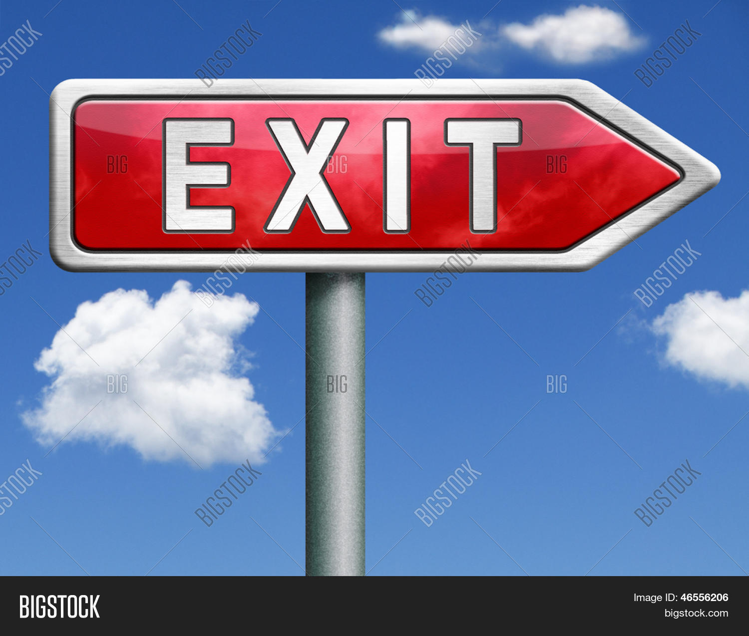 Exit Way Out Finish Exit Door Image & Photo | Bigstock