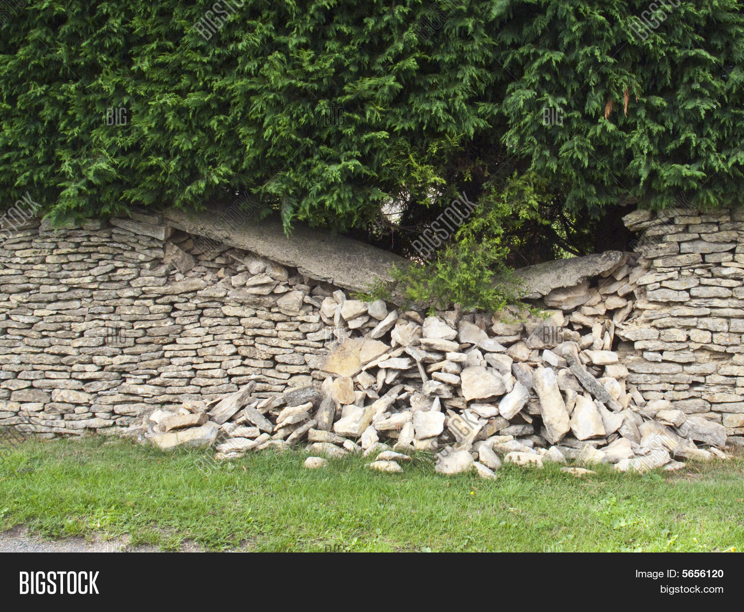 Dry stone wall falling down Stock Photo & Stock Images | Bigstock