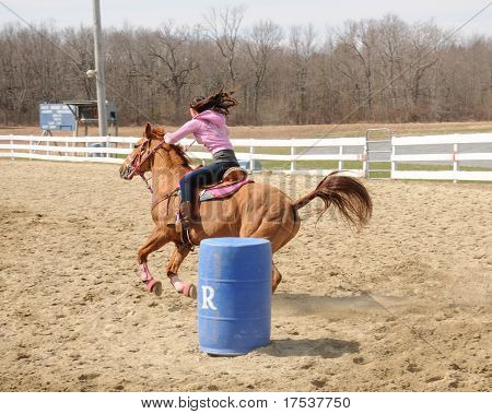 Young woman barrel racing Stock Photo & Stock Images | Bigstock