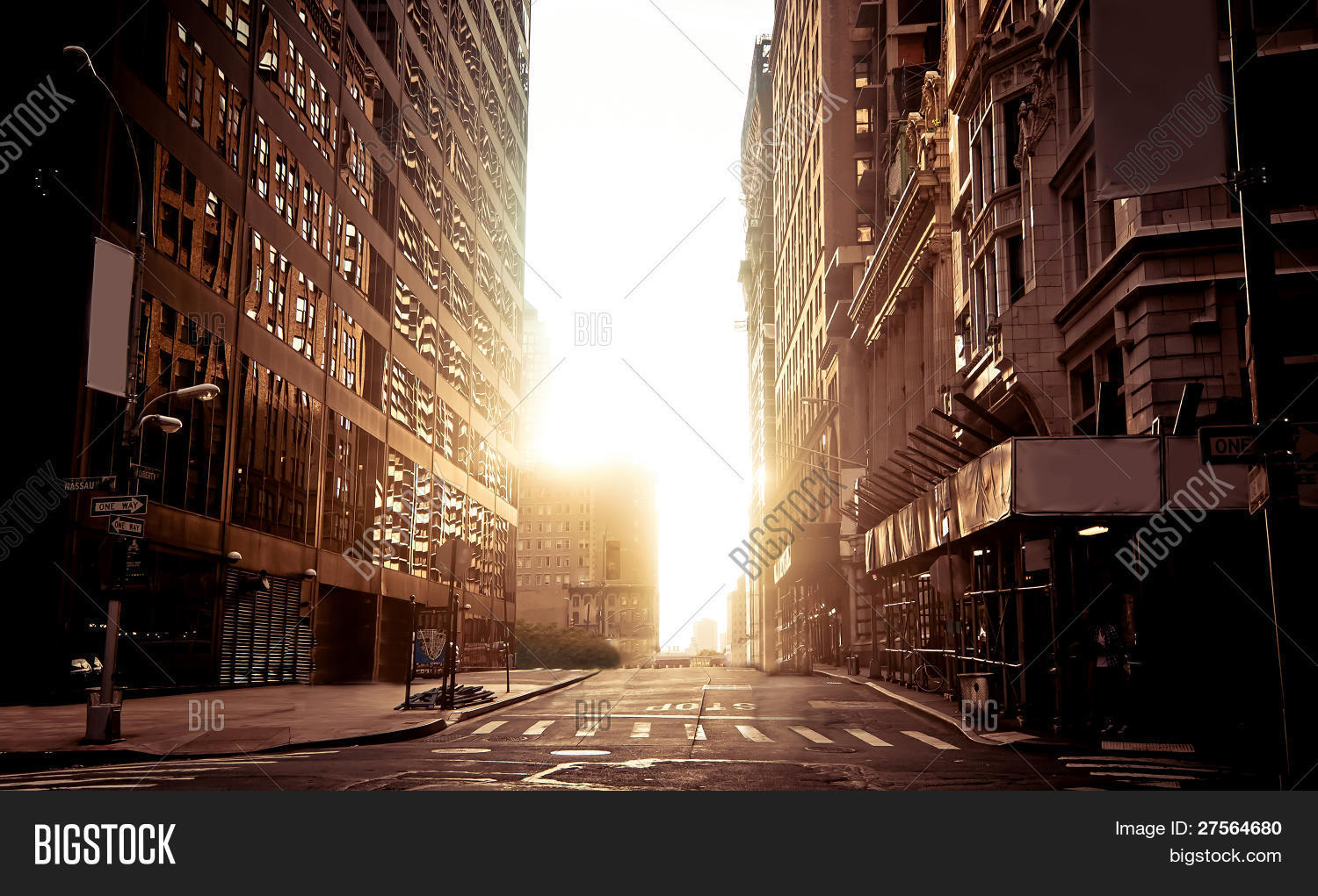 Absolutely Empty Street New York Image & Photo | Bigstock