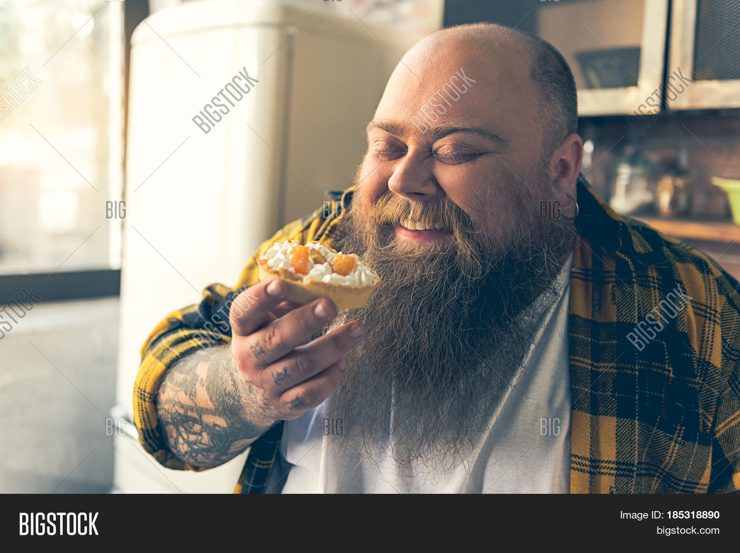 Like Sweet Food. Portrait Happy Fat Image & Photo | Bigstock