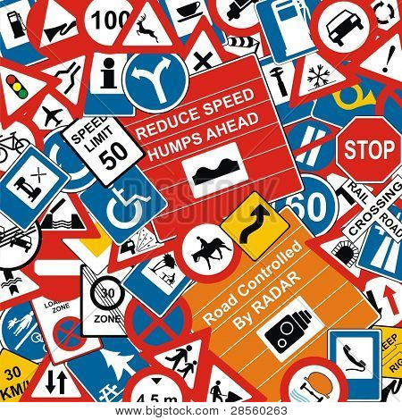 VECTOR - Traffic Signs Background Stock Vector & Stock Photos | Bigstock
