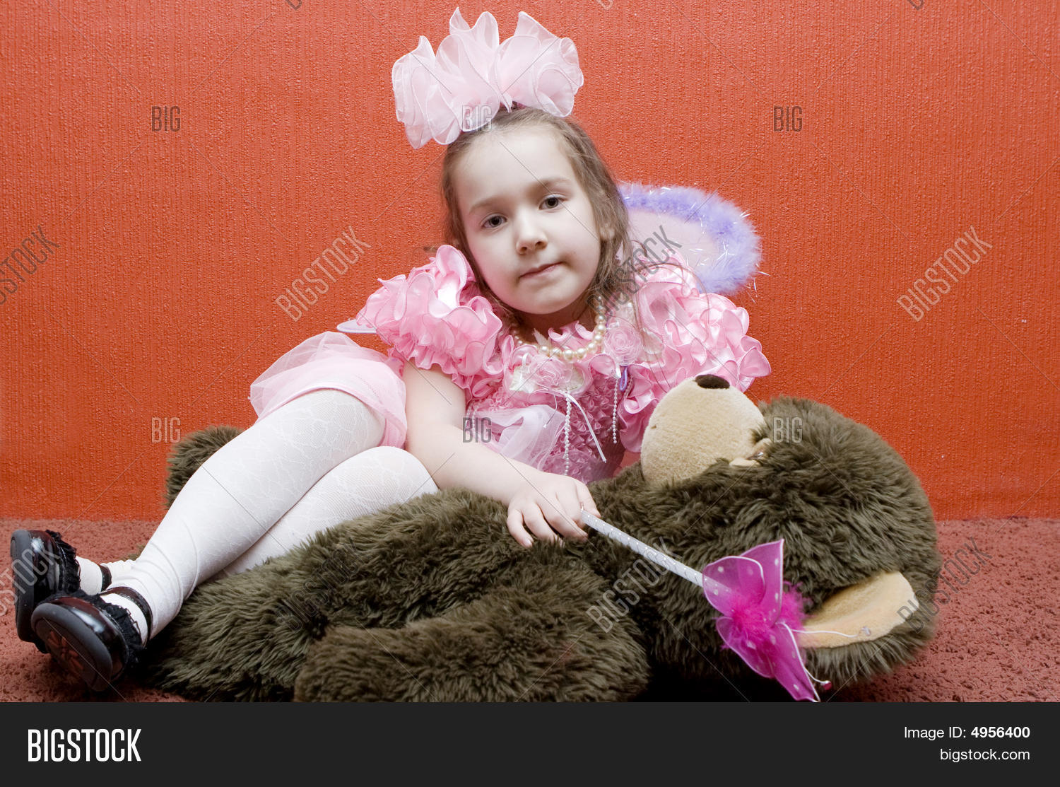Little Girl Sitting On Her Teddy Bear Stock Photo & Stock Images | Bigstock