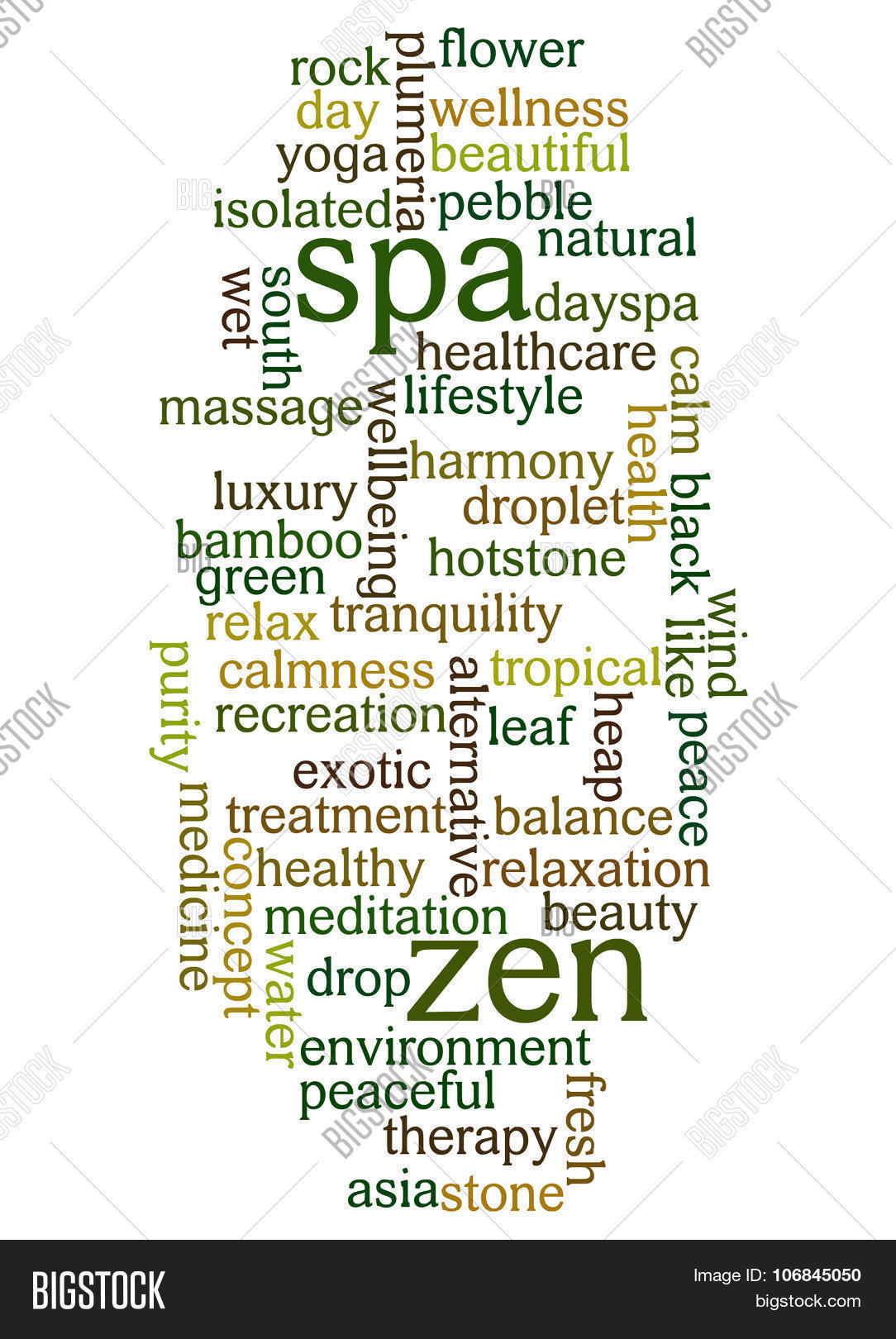 Word Cloud Zen Spa Related Words Image & Photo | Bigstock