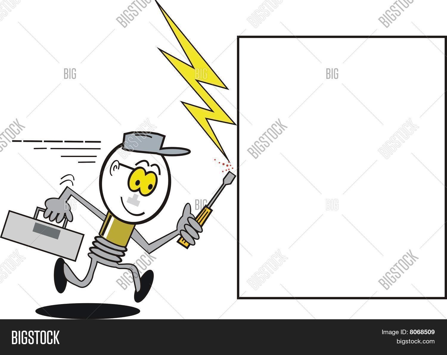 Funny Electrician Cartoon Vector & Photo | Bigstock