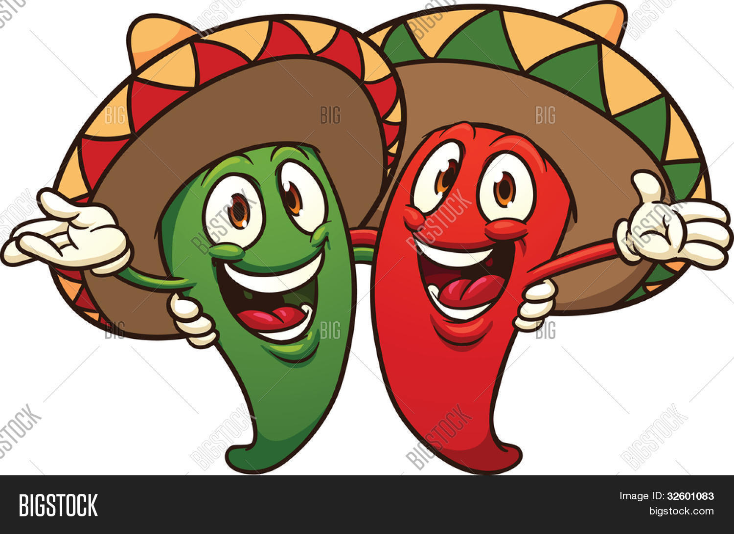 Vector y foto Feliz De Dibujos Animados Chiles | Bigstock