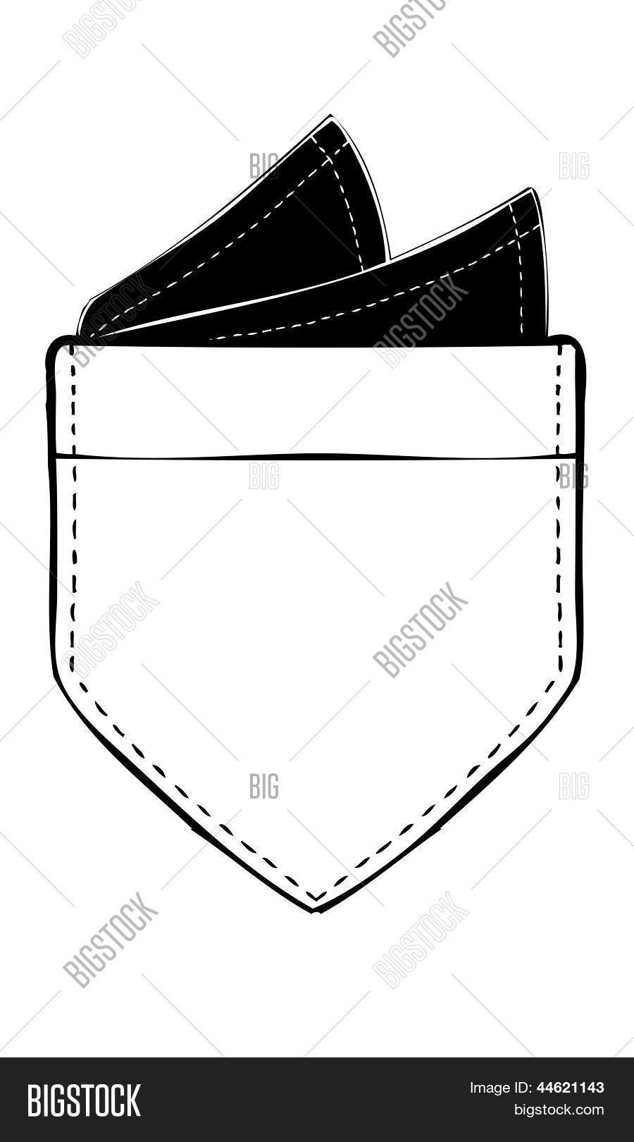 Isolated Vector Illustration of Pocket with Pocket Square Stock Vector ...