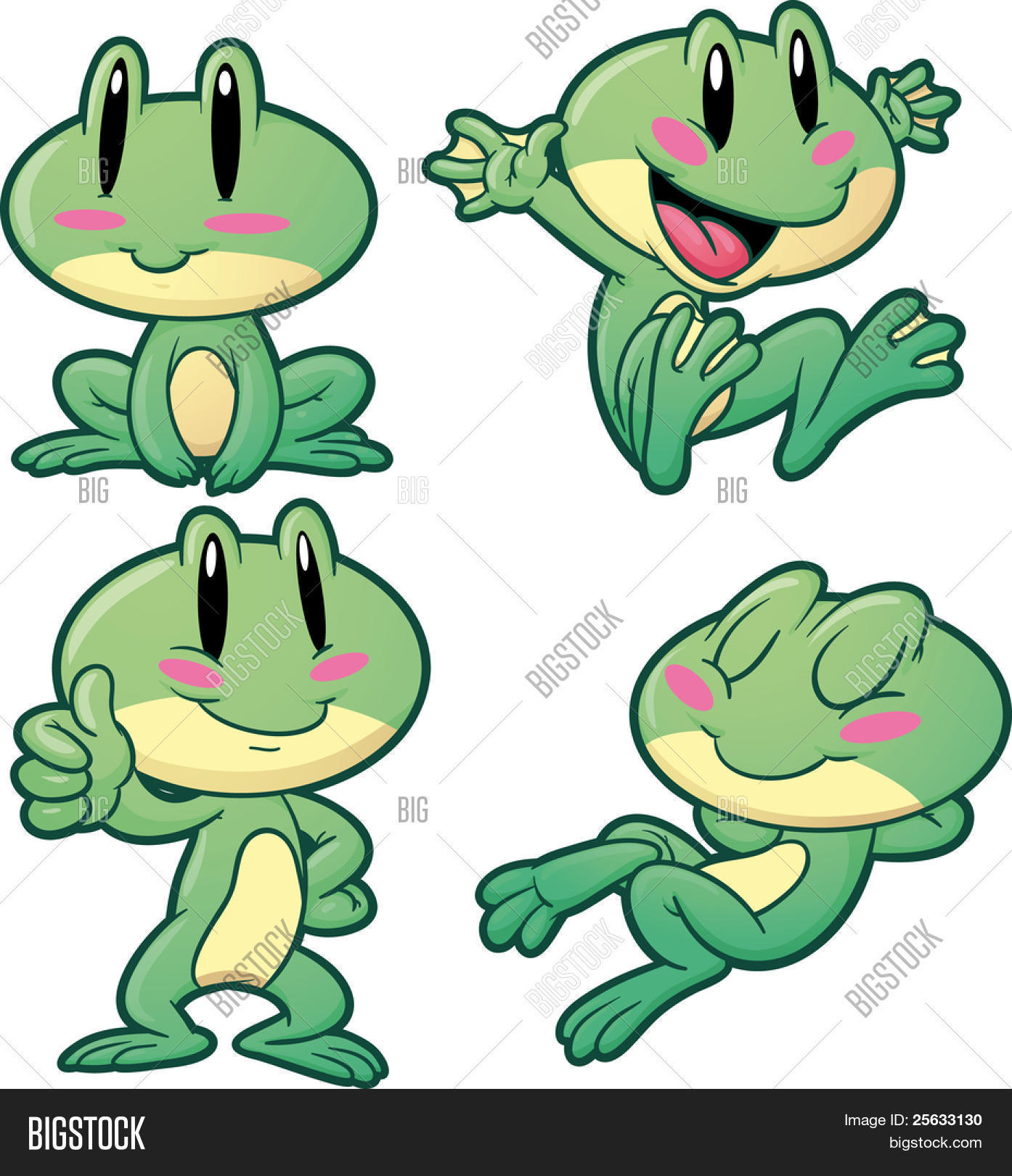 Vectores y fotos en stock de Cuatro ranas de dibujos animados lindo ...