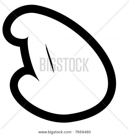 larger black and white line render of graffiti alphabet bubble font d ...