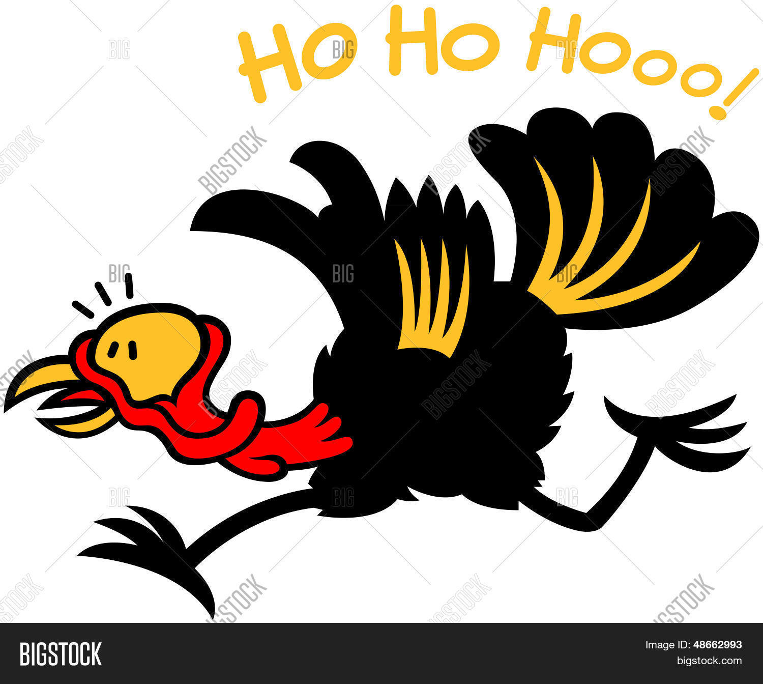 Christmas turkey escaping from Santa laughing Stock Vector & Stock ...
