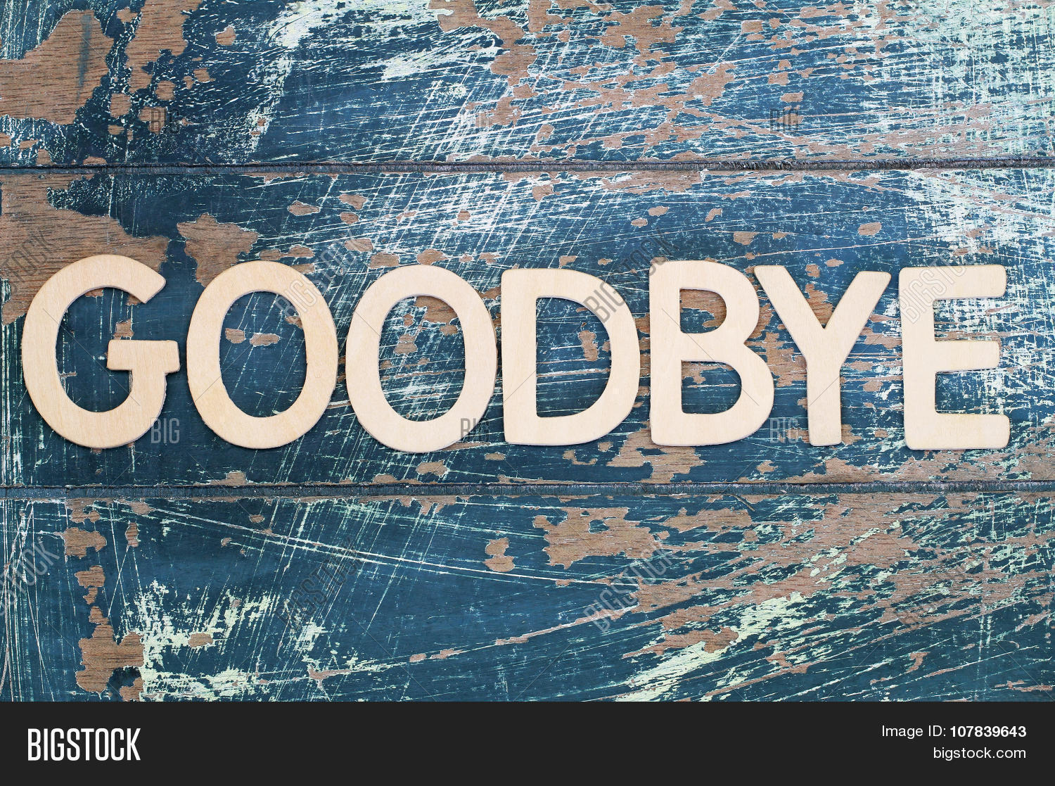 Goodbye Written On Rustic Wooden Image & Photo | Bigstock