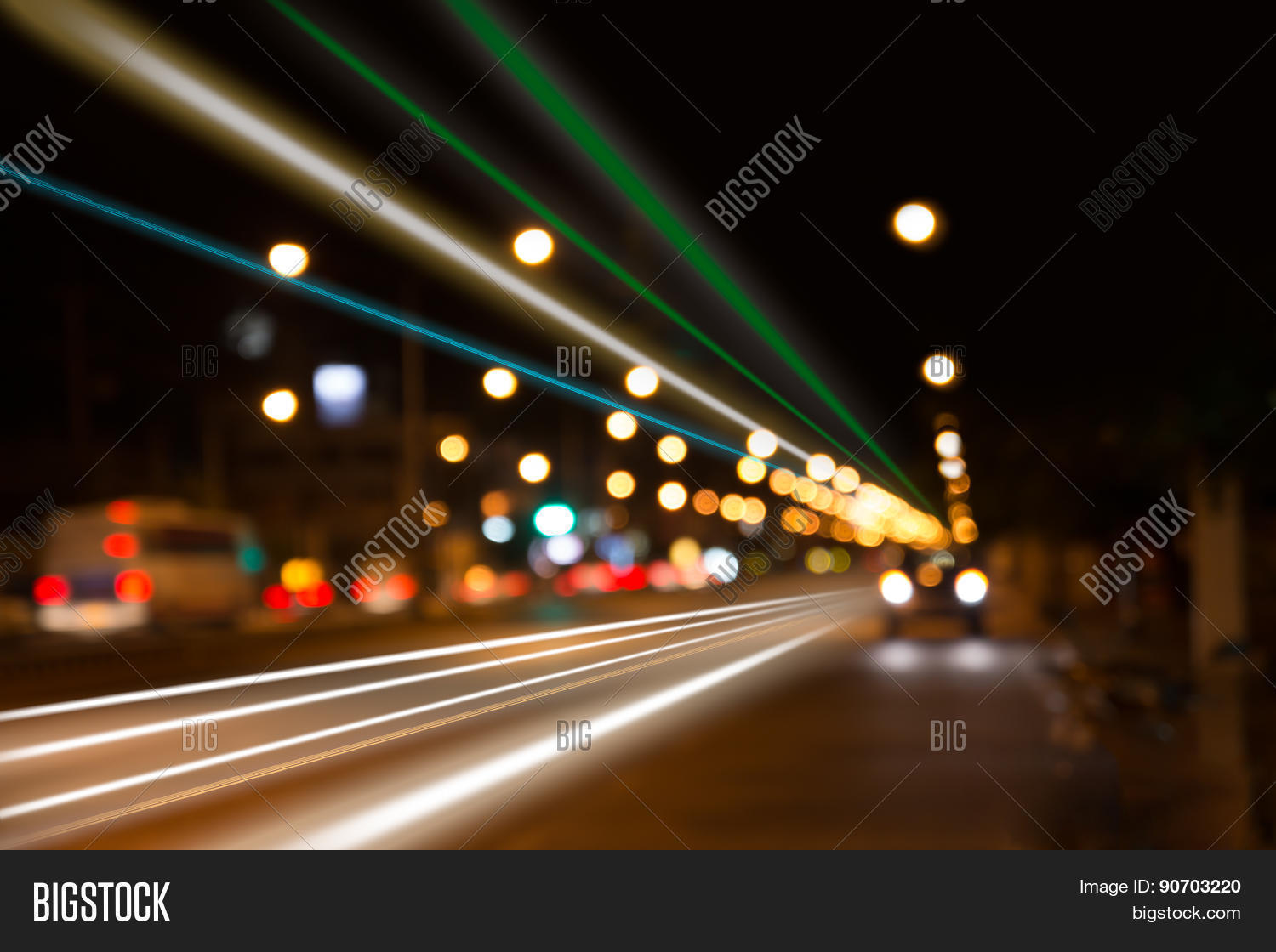 Night Traffic Lights Intersection Image & Photo | Bigstock
