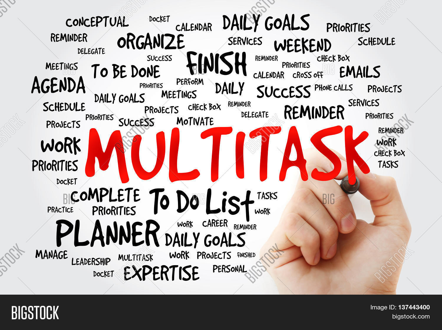 Hand Writing Multitask Word Cloud Stock Photo & Stock Images | Bigstock