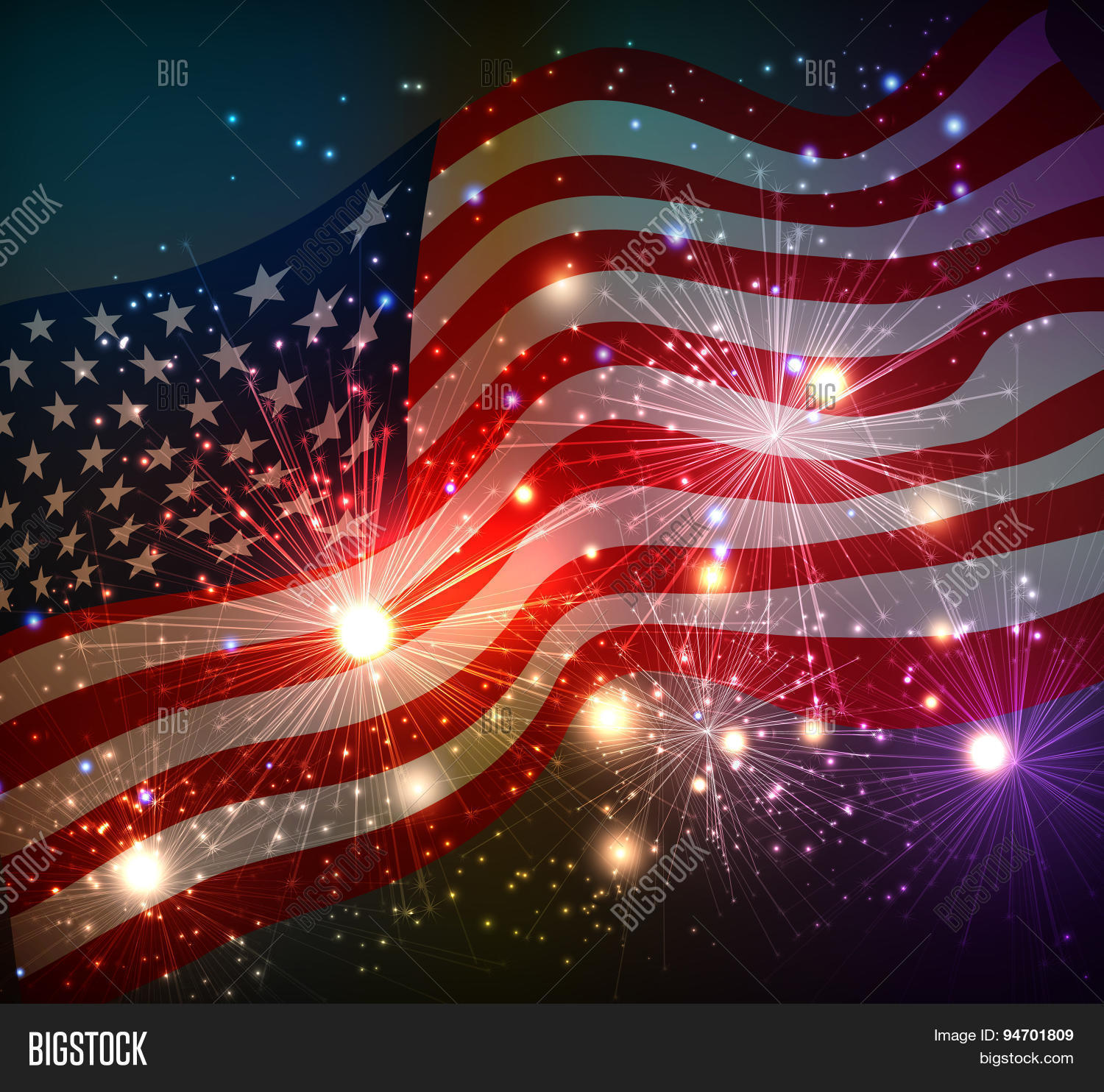 Fireworks background for 4th of July Stock Vector & Stock Photos | Bigstock