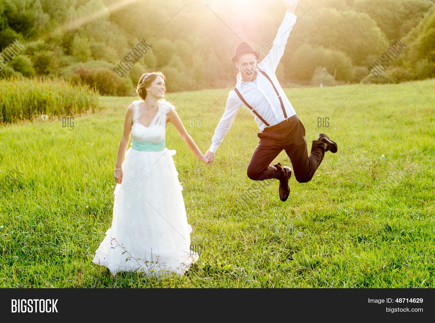 Happy Couple On Wedding Day. Bride Image & Photo | Bigstock