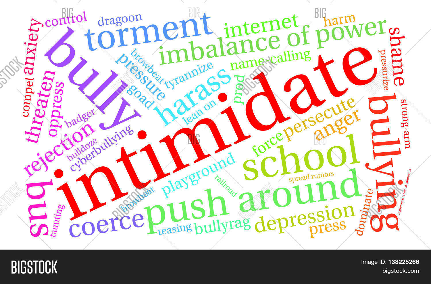 Intimidate word cloud on a white background. Stock Vector & Stock ...