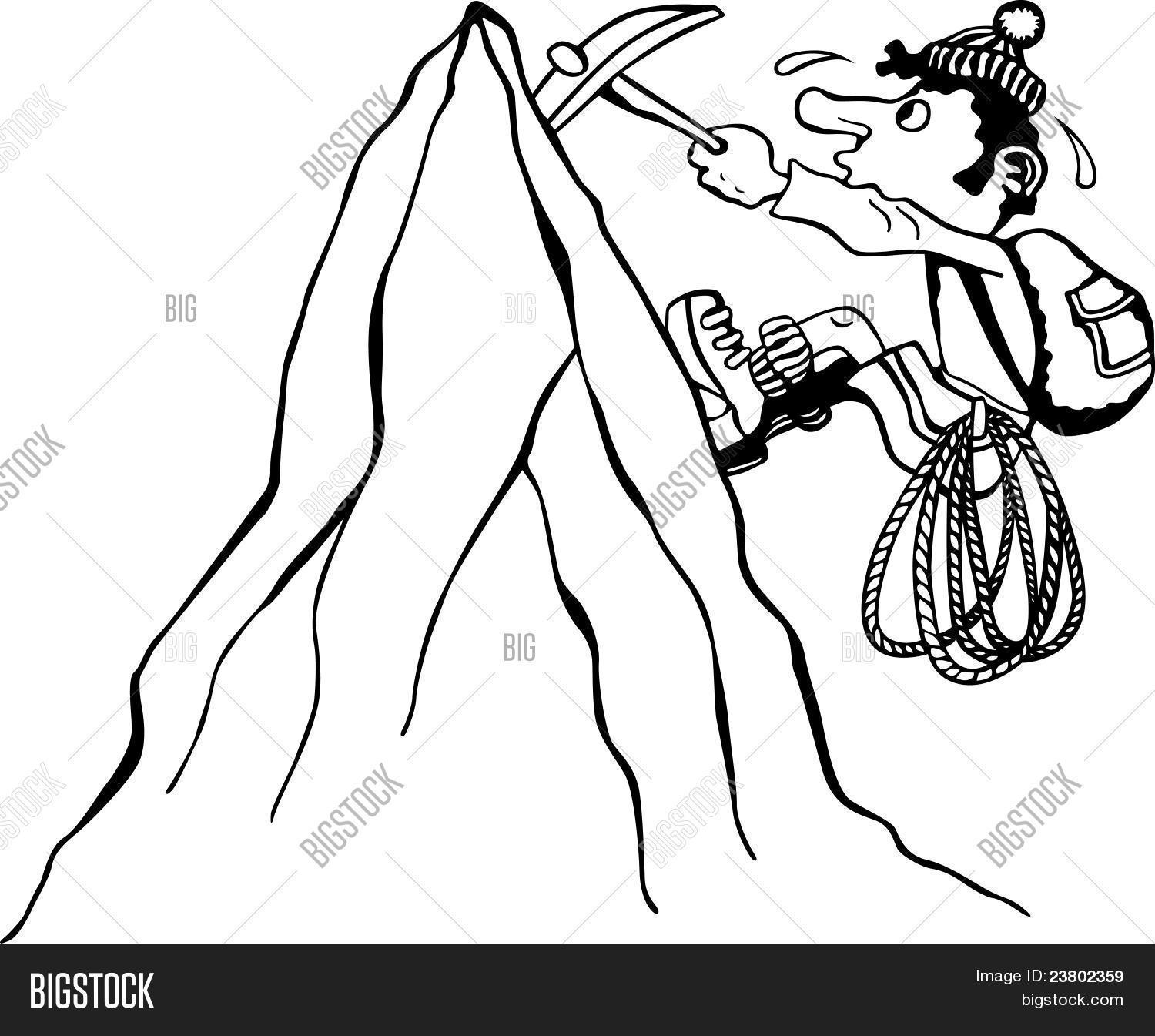 Vector y foto Alpinista Escalar Una Montañ | Bigstock