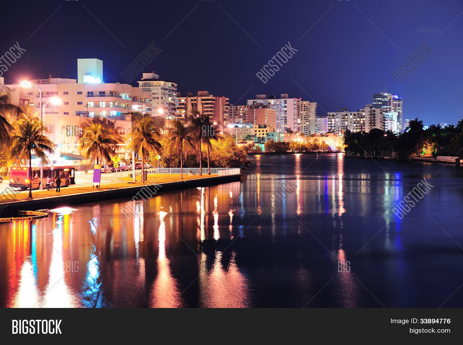 Miami South Beach Street View Water Image & Photo | Bigstock