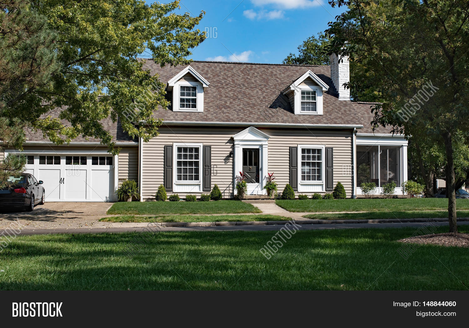 Gray Cape Cod House Stock Photo & Stock Images | Bigstock