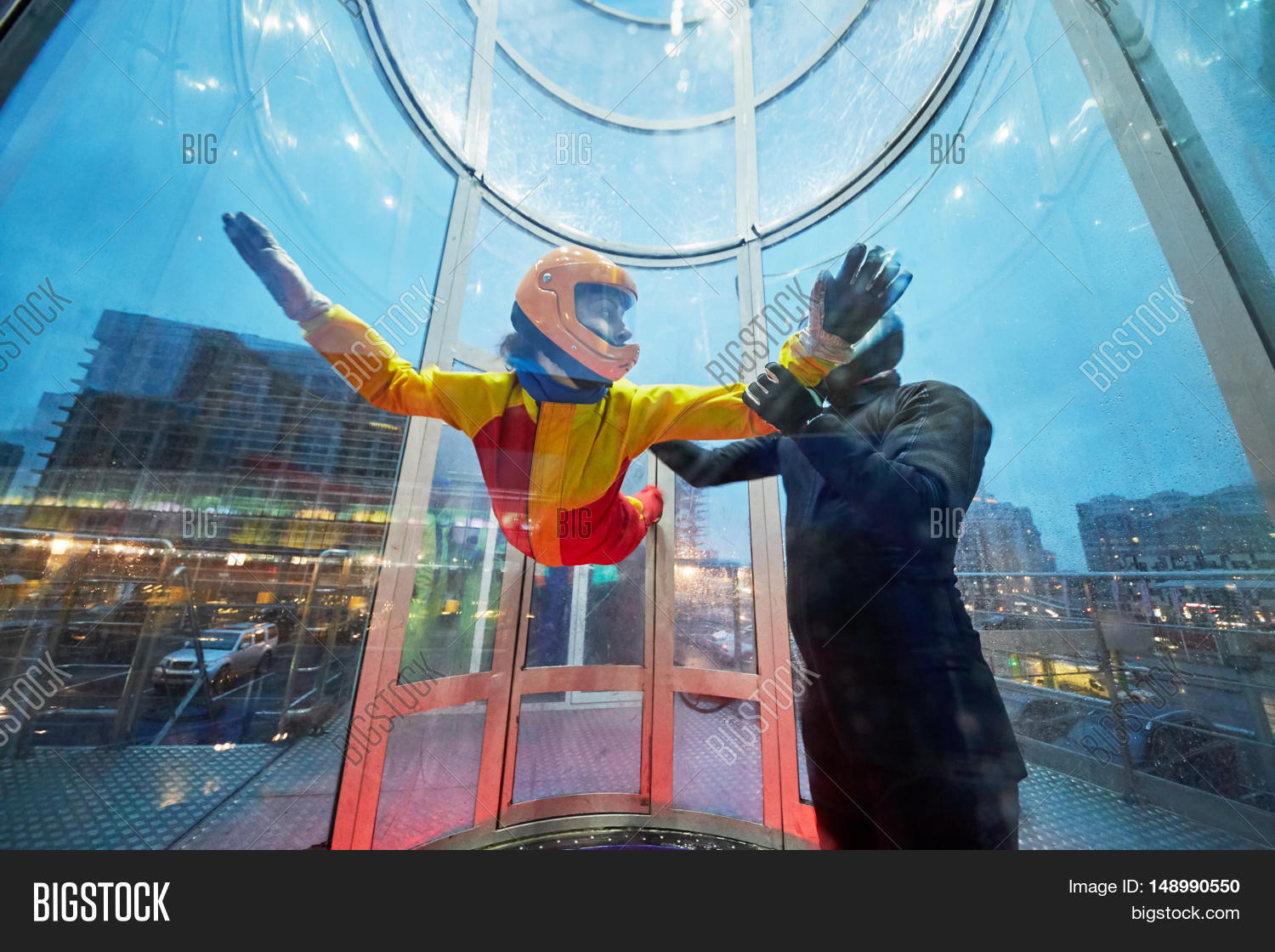 Male Instructor Helps Woman Fly Image & Photo | Bigstock