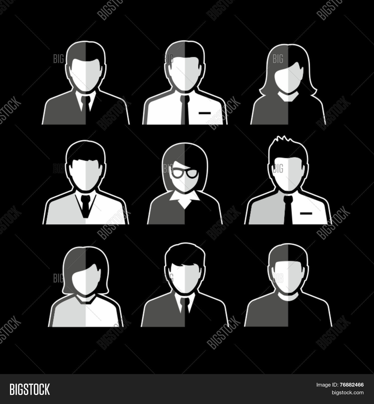 People icons. Business people. Avatar flat design icons. White business ...