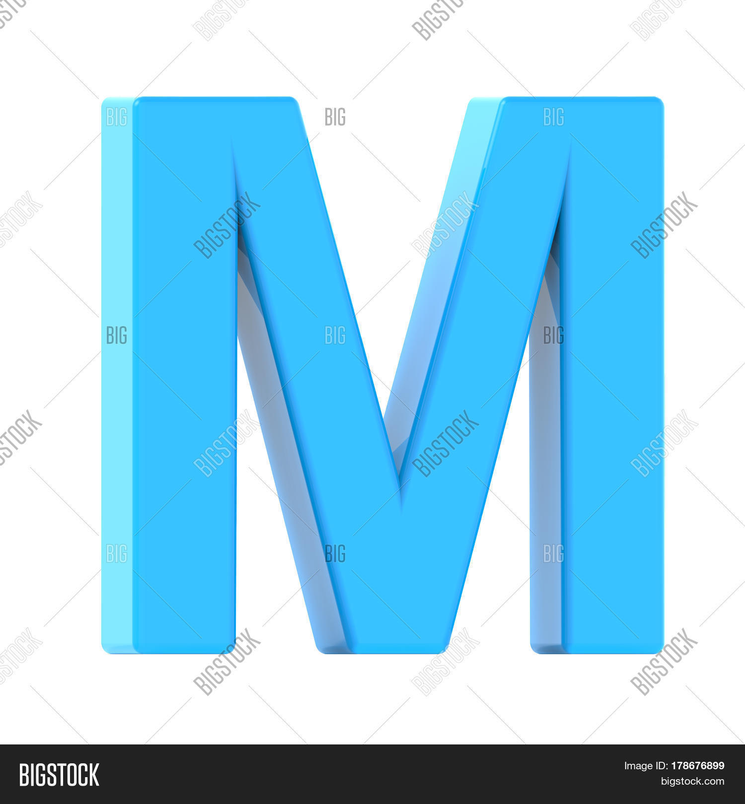 Light Blue Letter M Image & Photo | Bigstock