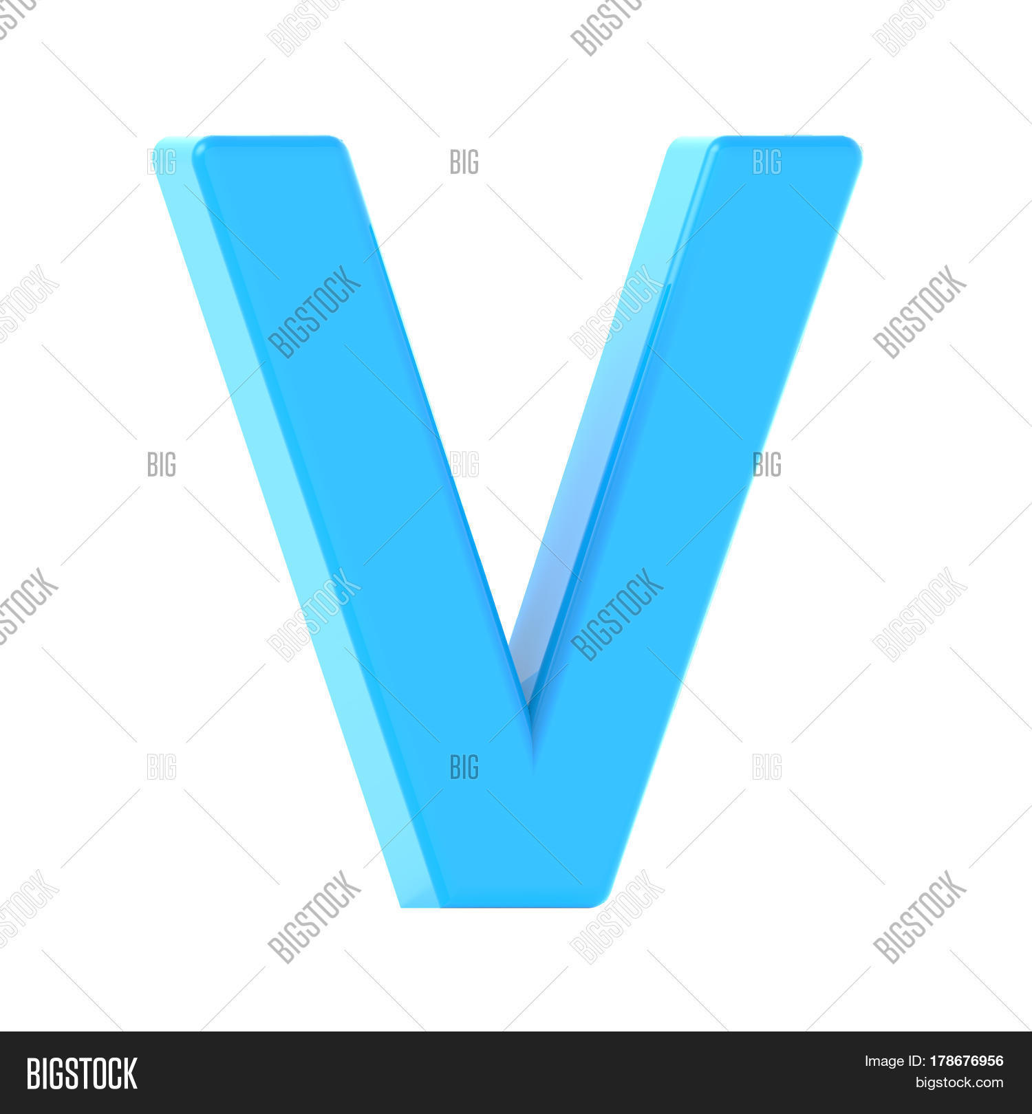 Light Blue Letter V Image & Photo | Bigstock