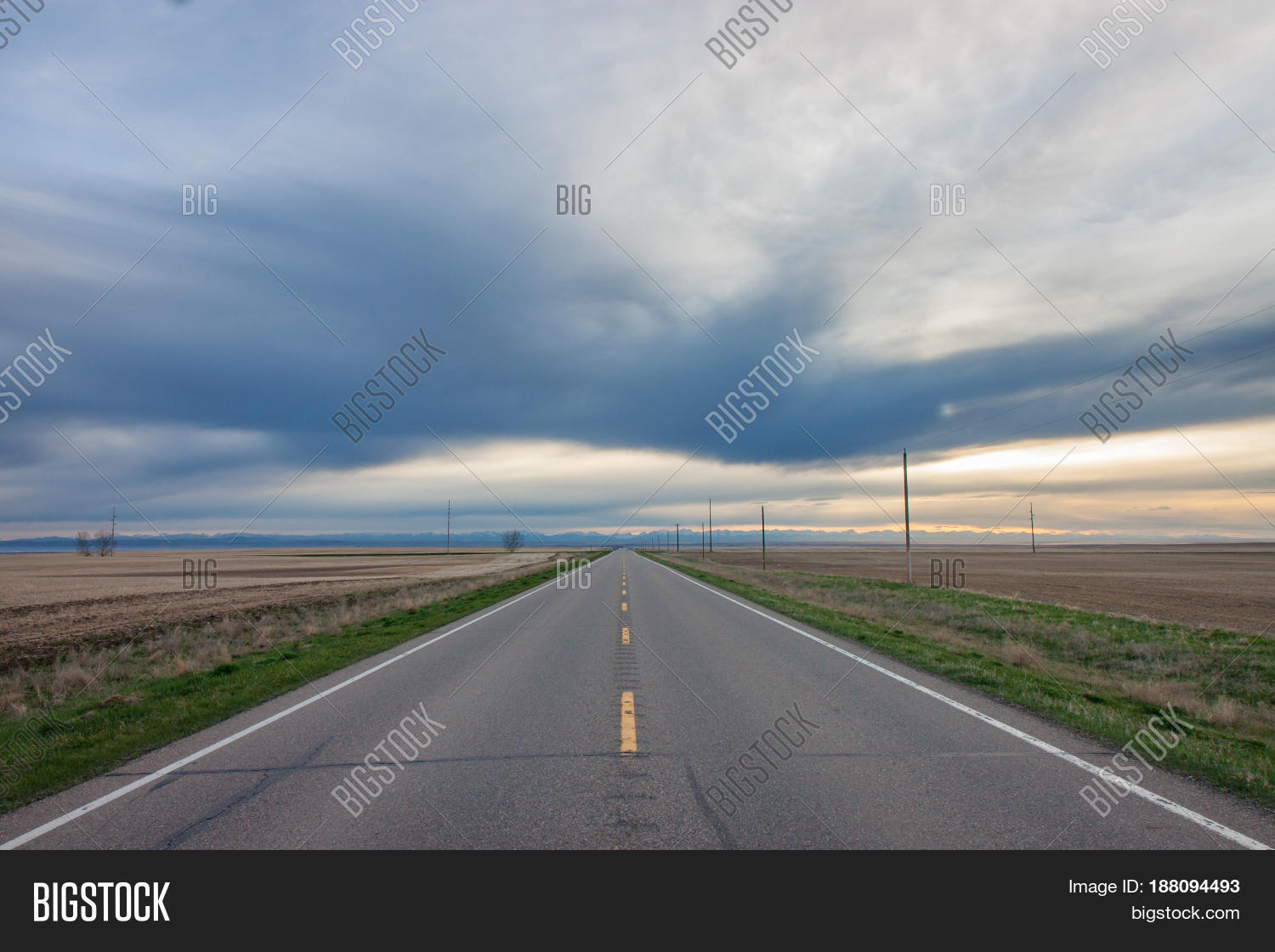 Wide open two lane country highway in the prairies Stock Photo & Stock ...