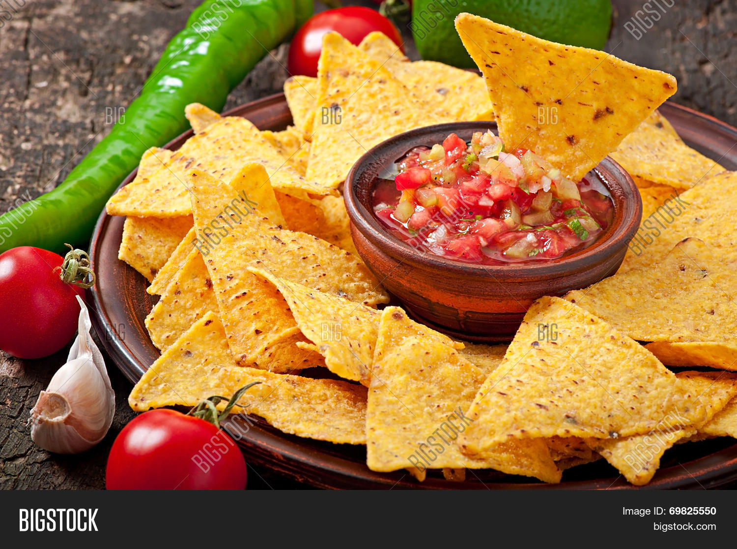 Mexican Nacho Chips Salsa Dip Bowl Image & Photo | Bigstock