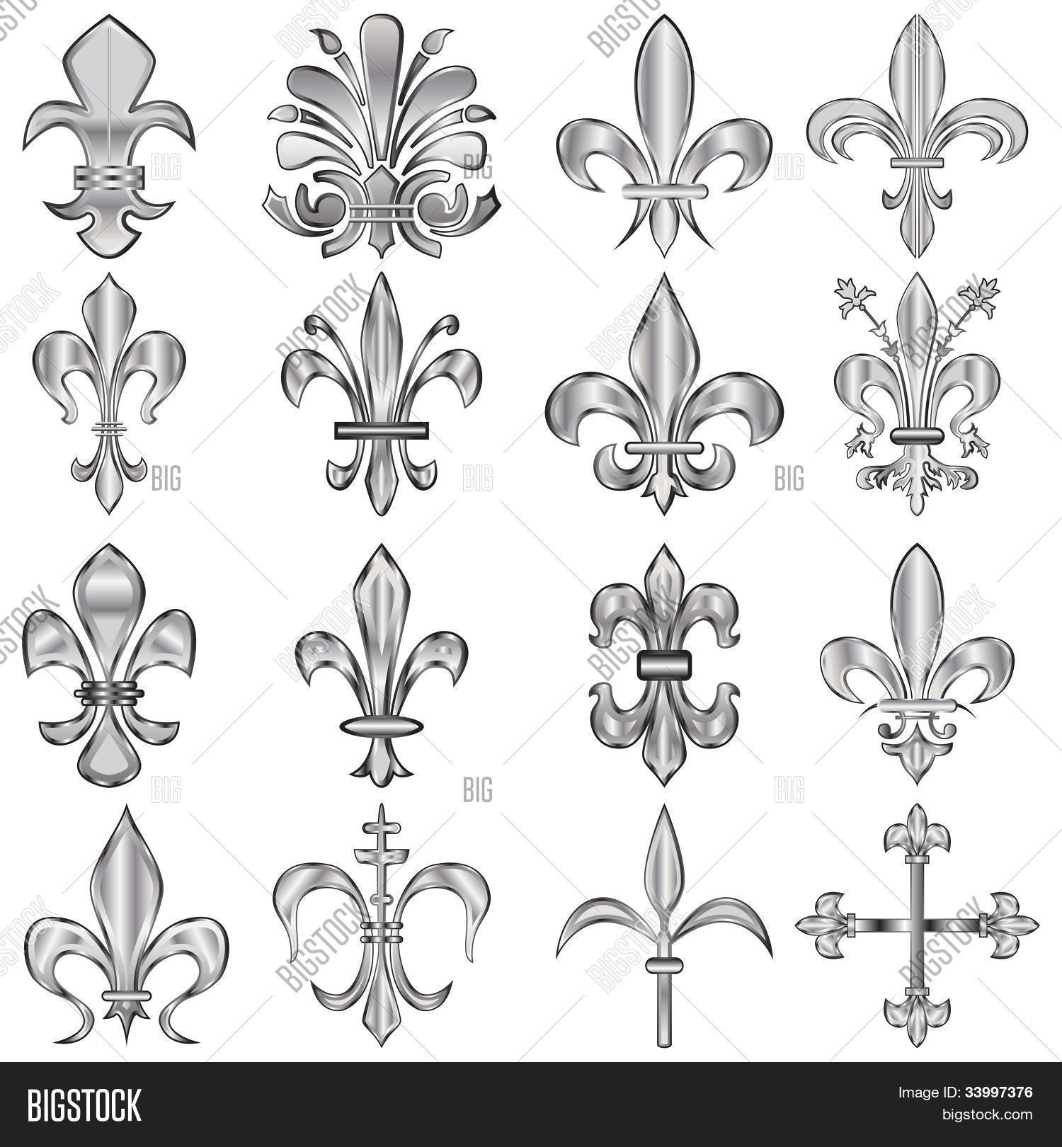 Fleur-de-lis Set Stock Vector & Stock Photos | Bigstock