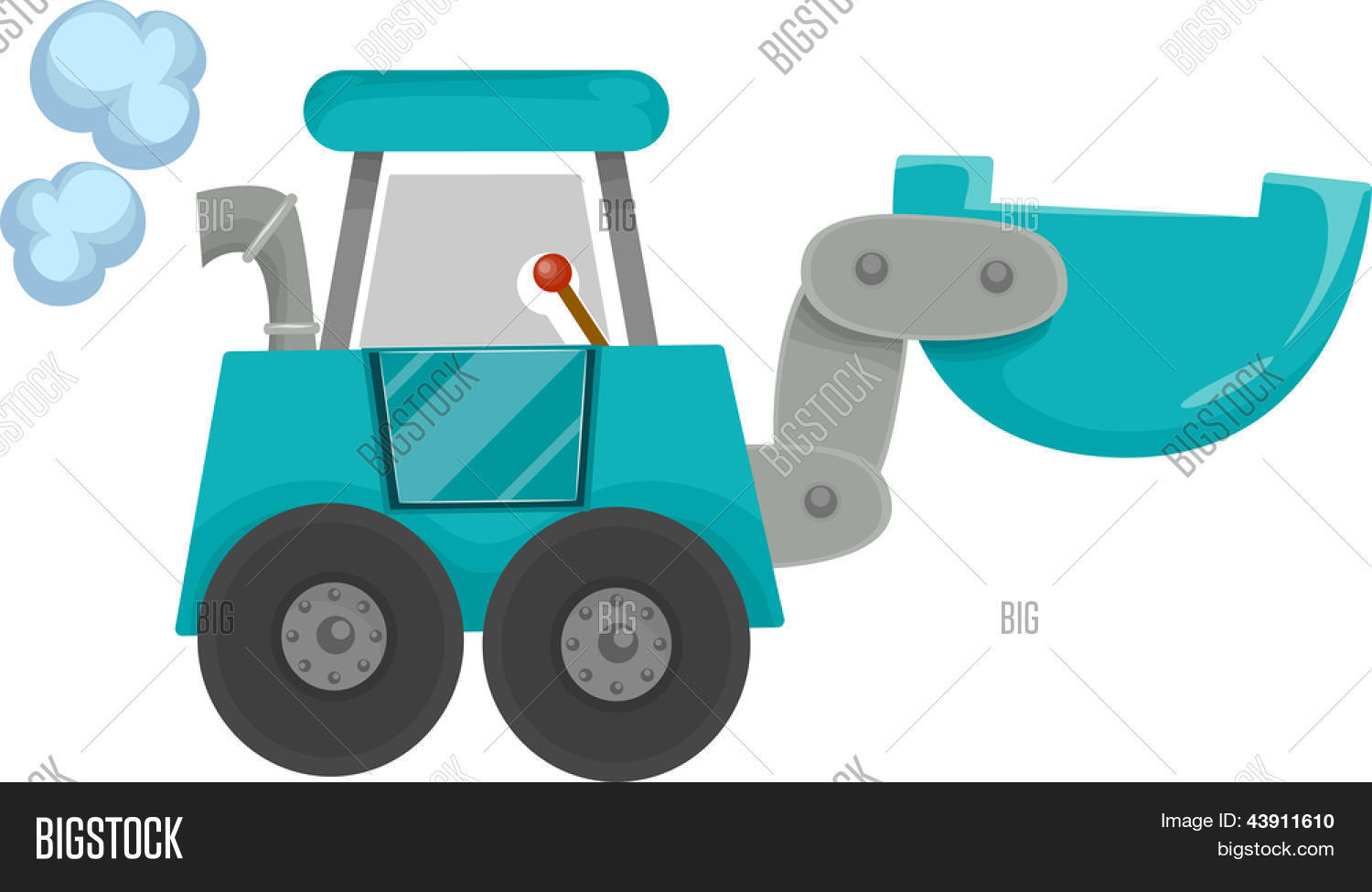 Cartoon Illustration of Excavator Construction Equipment Stock Vector ...