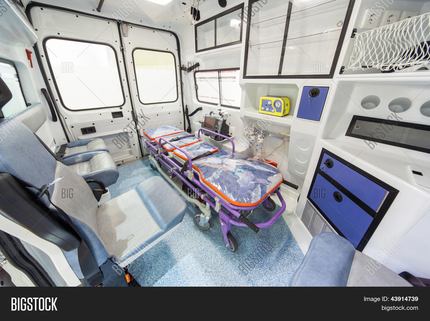 Modern ambulance in exhibition. Inside view. Stock Photo & Stock Images ...