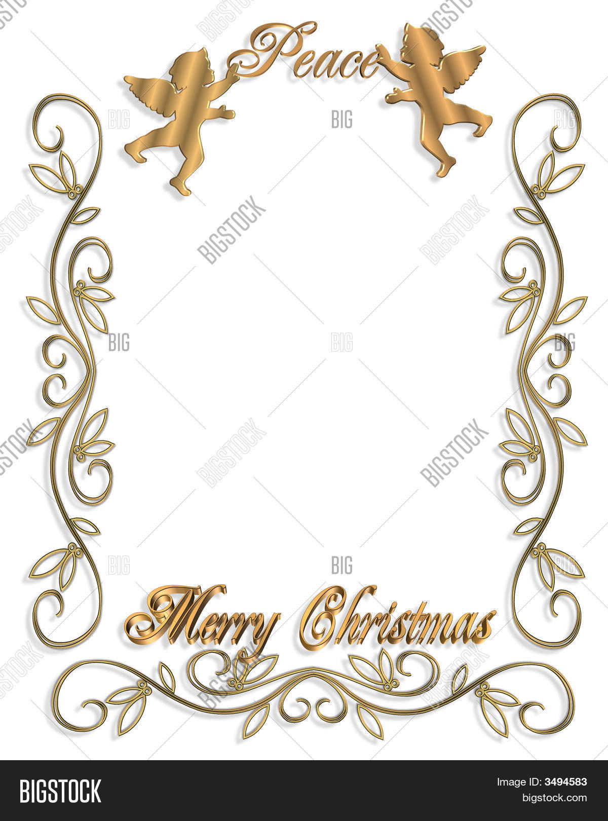 Christmas Angels Peace 3D Graphic Border Stock Photo & Stock Images ...