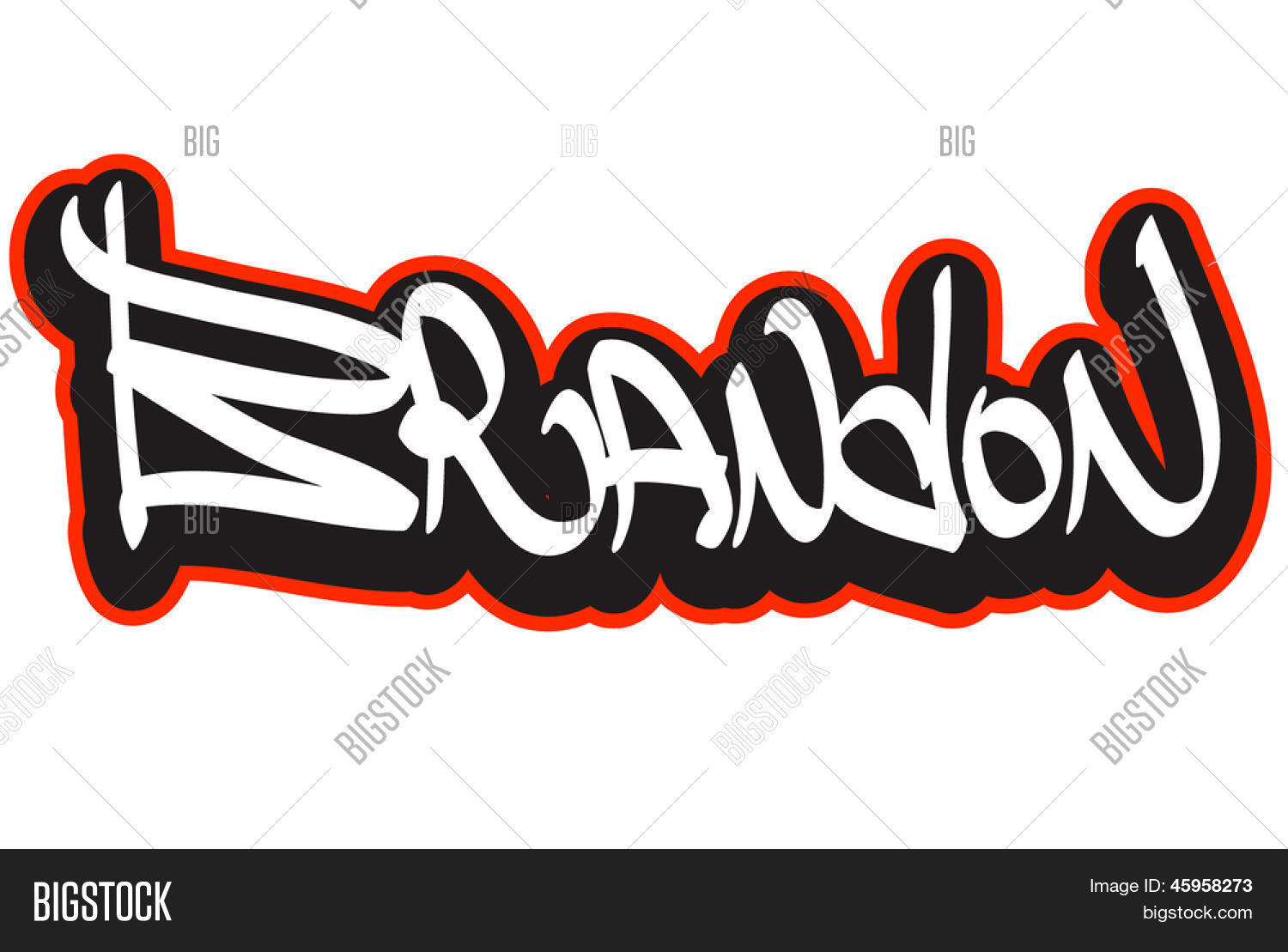 Brandon Graffiti Font Style Name. Vector & Photo | Bigstock