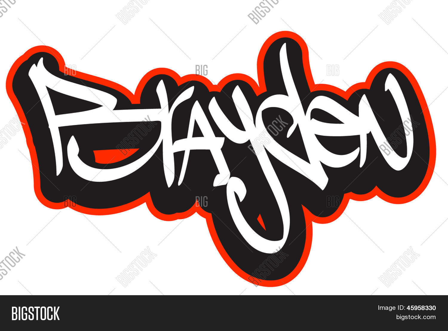 Brayden graffiti font style name. Hip-hop design template for t-shirt ...