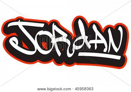 Jordan graffiti font style name. Hip-hop design template for t-shirt ...